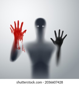 Shadow Blur Horror Man White Eyes Stock Vector (Royalty Free ...