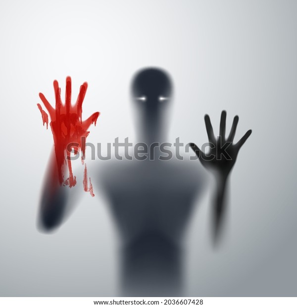 Shadow Blur Horror Man White Eyes Stock Vector (Royalty Free ...