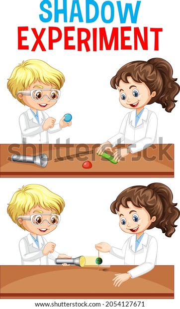 Shadow Experiment Scientist Kids Cartoon Character Stock Vector ...