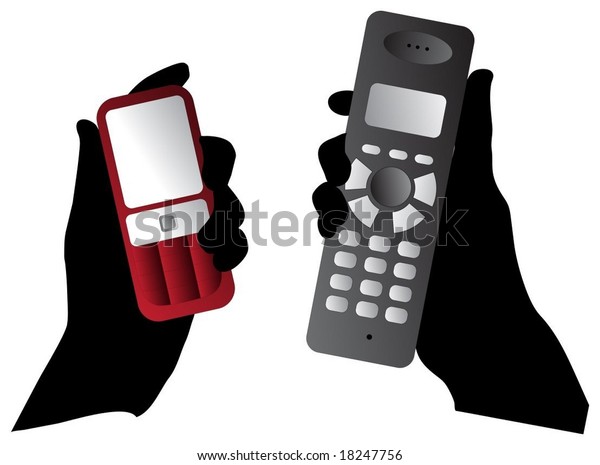 Shadow Hands Holding Phones Stock Vector (Royalty Free) 18247756