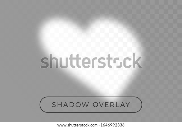 Shadow Heart Overlay Effects Mockup Photorealistic Stock Vector ...
