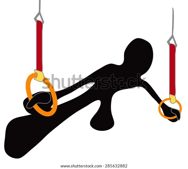 Shadow Man Cartoon Symbol Playing Rings Stock Vector (Royalty Free ...