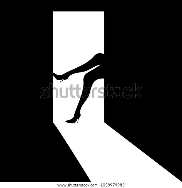 Shadow Womans Shapely Legs Featured Minimalist Stock Vector (Royalty ...