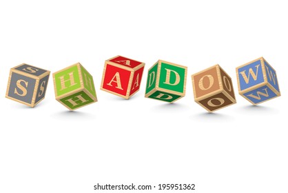 Shadow Written Alphabet Blocks Vector Illustration Stock Vector ...