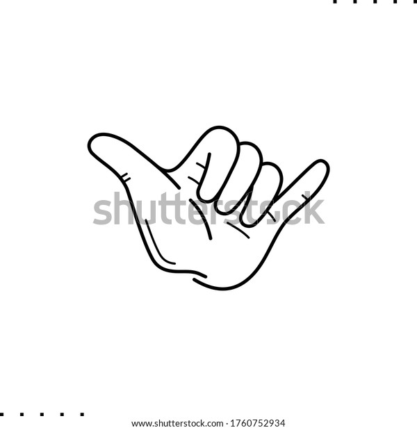 Shaka Hand Vector Icon Outlines Stock Vector (Royalty Free) 1760752934 ...