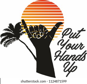 Shaka Hands Graphic Design Vector Art Stock Vector (Royalty Free ...