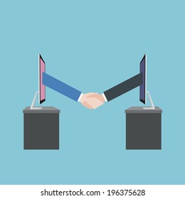 23,467 Shaking hands computer Images, Stock Photos & Vectors | Shutterstock