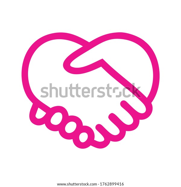 Shake Hand Symbol Love Vector Illustration Stock Vector (Royalty Free ...