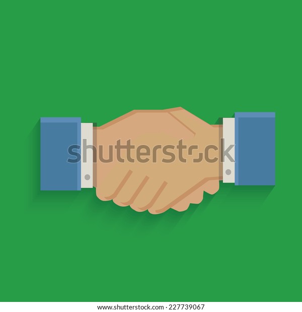 Shake Hand Symbol On Green Backgroundclean Stock Vector (Royalty Free ...