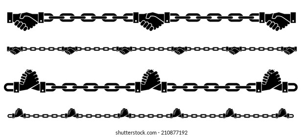Shake Hands Chain Symbol On Isolated Stock Vector (Royalty Free ...
