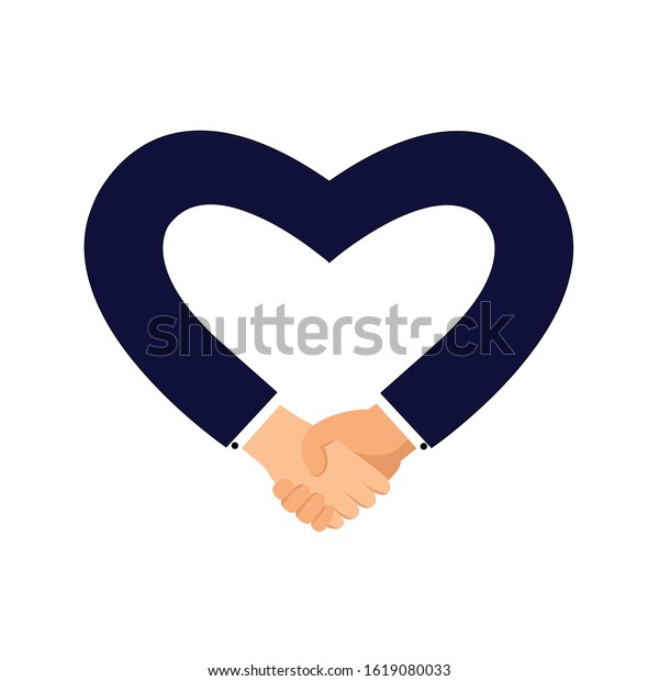 Shake Hands Logo Shape Heart Concept Stock Vector (Royalty Free) 1619080033