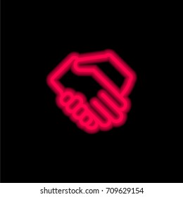 Shake Hands Red Glowing Neon Ui Stock Vector (Royalty Free) 709629154 ...