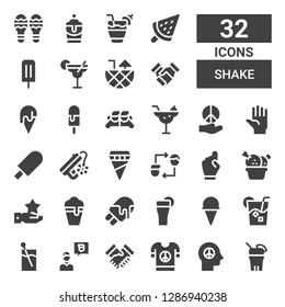 Shake Icon Set Collection 32 Filled Stock Vector (Royalty Free ...