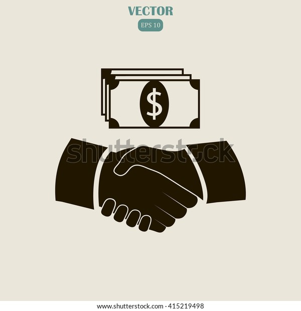 Shaking Hands Dollar Sign Stock Vector (Royalty Free) 415219498 ...