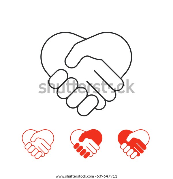 Shaking Hands Vector Icons Collection Isolated Stock Vector (Royalty ...