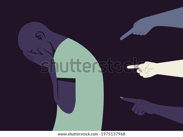 Shame Hands Different People Point Crying Stock Vector (Royalty Free ...