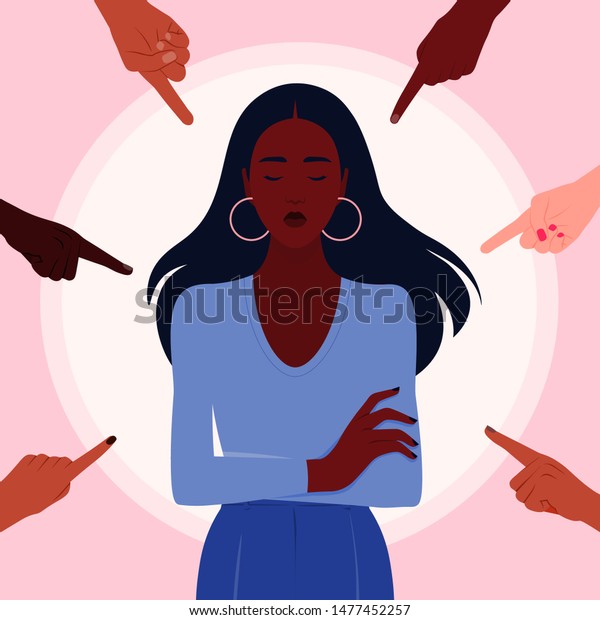 Shame Hands People Different Nations Point Stock Vector (Royalty Free ...