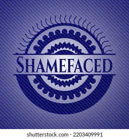 Shamefaced Badge Denim Background Vector Illustration Stock Vector ...
