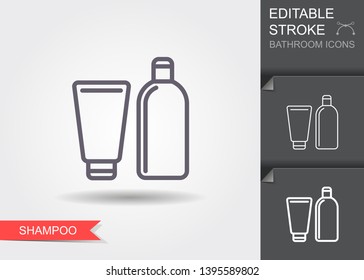 Shampoo Outline Icon Editable Stroke Linear Stock Vector (Royalty Free ...