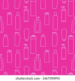 Shampoos Seamless Background White Outlines On Stock Vector (Royalty ...