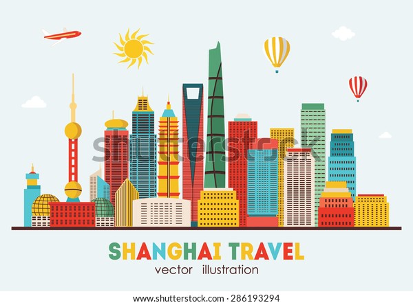 Shanghai Skyline Vector Illustration Stock Vector (Royalty Free ... Shanghai Skyline Vector Illustration Stock Vector (Royalty Free ...