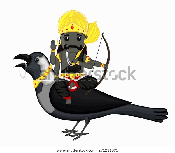 Shani Dev Riding On Crow Vector Stock Vector (Royalty Free) 291211895