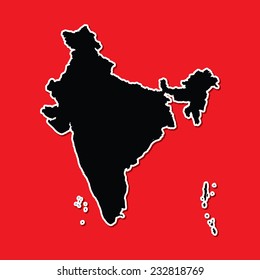 Shape Country India Stock Vector (Royalty Free) 232818769 | Shutterstock