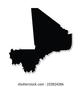 Shape Country Mali Stock Vector (Royalty Free) 232824286 | Shutterstock