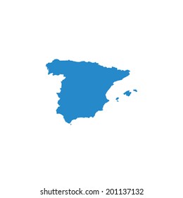 Blue Map Spain Vector Mapspain Country Stock Vector (Royalty Free ...