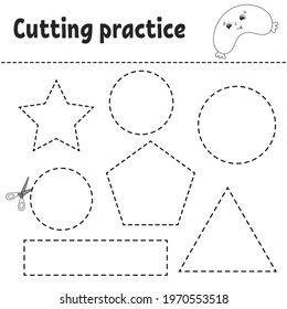 Shape Cutting Practice Kids Education Developing Stock Vector (Royalty ...