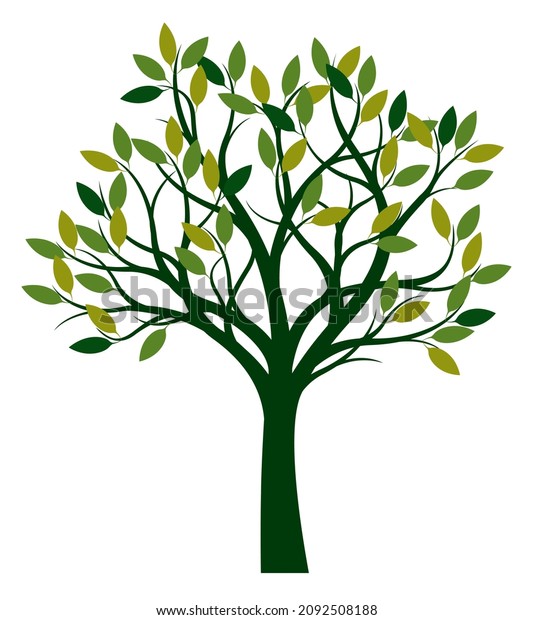 Shape Green Tree Vector Outline Illustration Stock Vector (Royalty Free ...