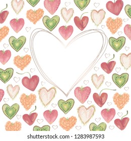Shape Heart Frame Berry Heart Stock Vector (Royalty Free) 1283987593 ...