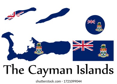 Shape Map Flag Cayman Islands Country Stock Vector (Royalty Free ...