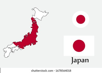 Shape Map Flag Japan Country Epsfile Stock Vector (Royalty Free ...