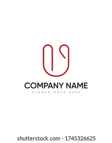 Shape Paperclip Display Typeface U Logo Stock Vector (Royalty Free ...