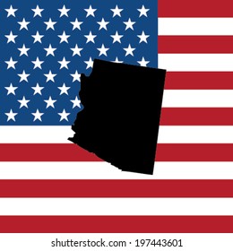 Shape State Arizona American Flag Background Stock Vector (Royalty Free ...