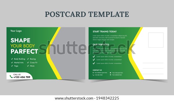 Shape Your Body Postcard Gym Postcard Stock Vector (Royalty Free ...