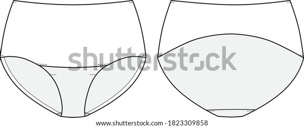 Shaper Underwear Technical Illustration Editable Shapewear Stock Vector ...