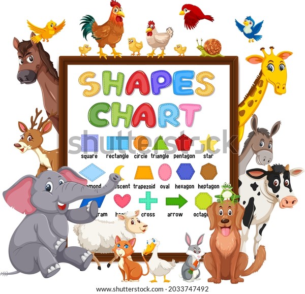 Shapes Chart Board Wild Animals Illustration Stock Vector (Royalty Free ...