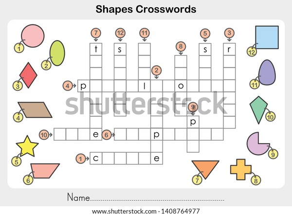Shapes Crosswords Worksheet Education Stock Vector (Royalty Free ...