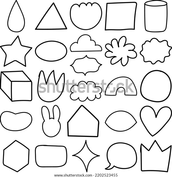 Shapes Hand Drawn Doodle Line Art Stock Vector (Royalty Free ...