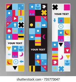 Shapes Web Banner Template Vector Illustration Stock Vector (Royalty ...