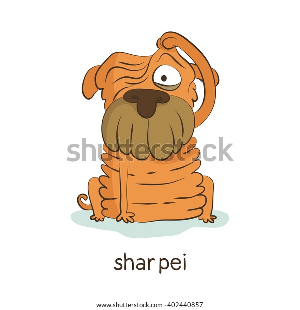 Shar Pei Cute Vector Cartoon Dog Stock Vector (Royalty Free) 402440857 ...