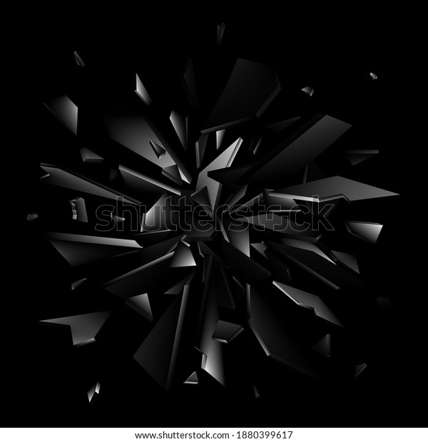 Shards Broken Glass Abstract Explosion Vector 库存矢量图（免版税）1880399617 ...