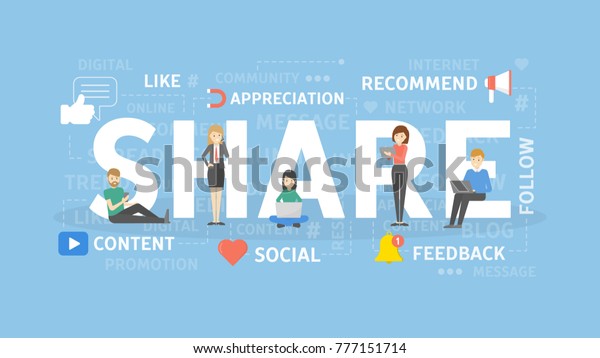 Share Concept Illustration Idea Recommendation Feedback Stock Vector ...