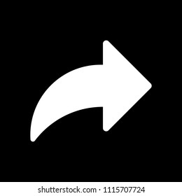 Share Icon Arrow White Icon On Stock Vector (Royalty Free) 1115707724