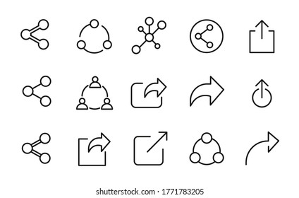 Share Line Icons Set Stroke Vector Stock Vector (Royalty Free) 1699312057