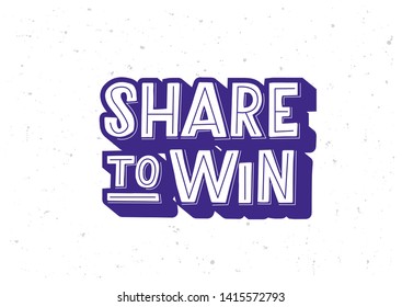 Share Win Hand Drawn Lettering Phrase Stock Vector (Royalty Free ...