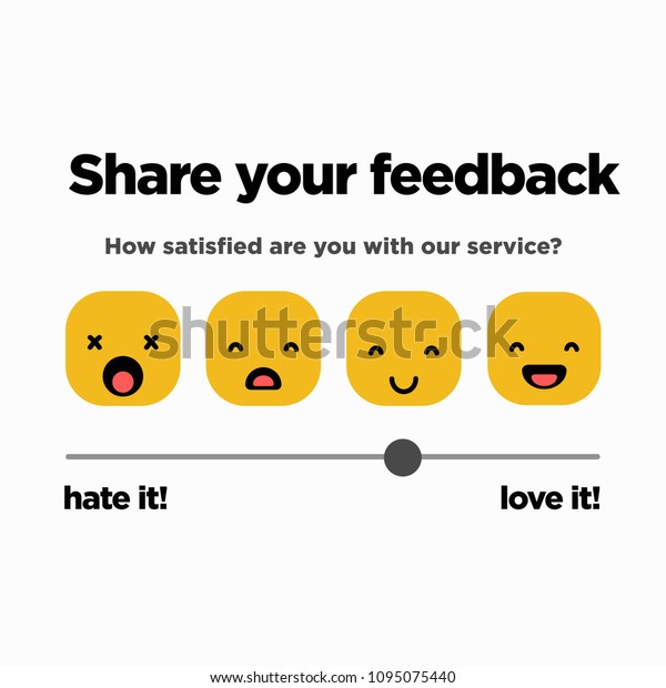 Share Your Feedback Slider Scale Happy Stock Vector (Royalty Free ...