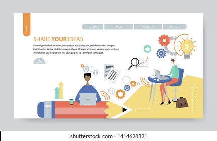 Share Your Ideas Creative Website Template Stock Vector (Royalty Free ...